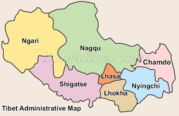 Tibet Administrative Map-Tibet.my